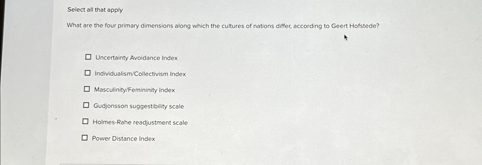 Solved Select all that applyWhat are the four primary | Chegg.com