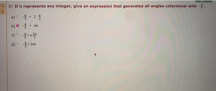 Solved PO51206HC B) If n represents any integer, give an | Chegg.com