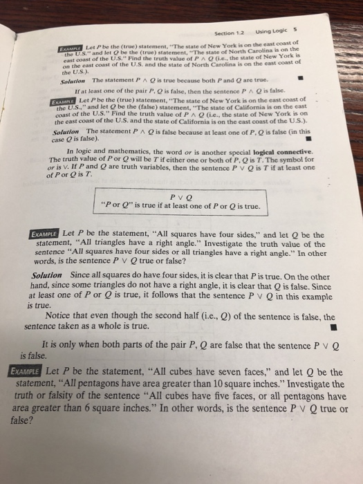 Solved 2. Read the 4 examples of logical connectives on page | Chegg.com