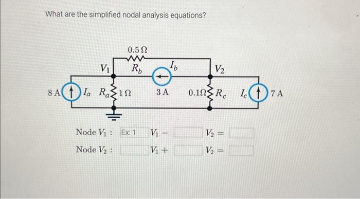 Solved What are the simplified nodal analysis equations? | Chegg.com