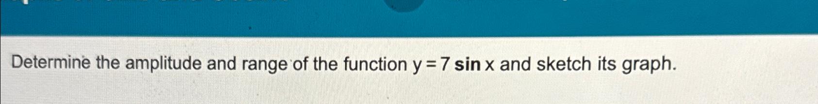 Solved Determine the amplitude and range of the function | Chegg.com