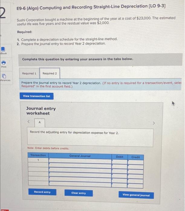 Solved E9-6 (Algo) Computing and Recording Straight-Line | Chegg.com