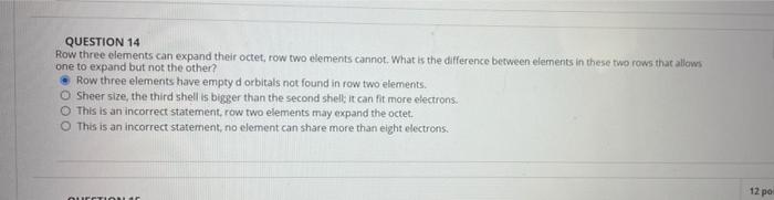 Solved QUESTION 14 Row three elements can expand their | Chegg.com