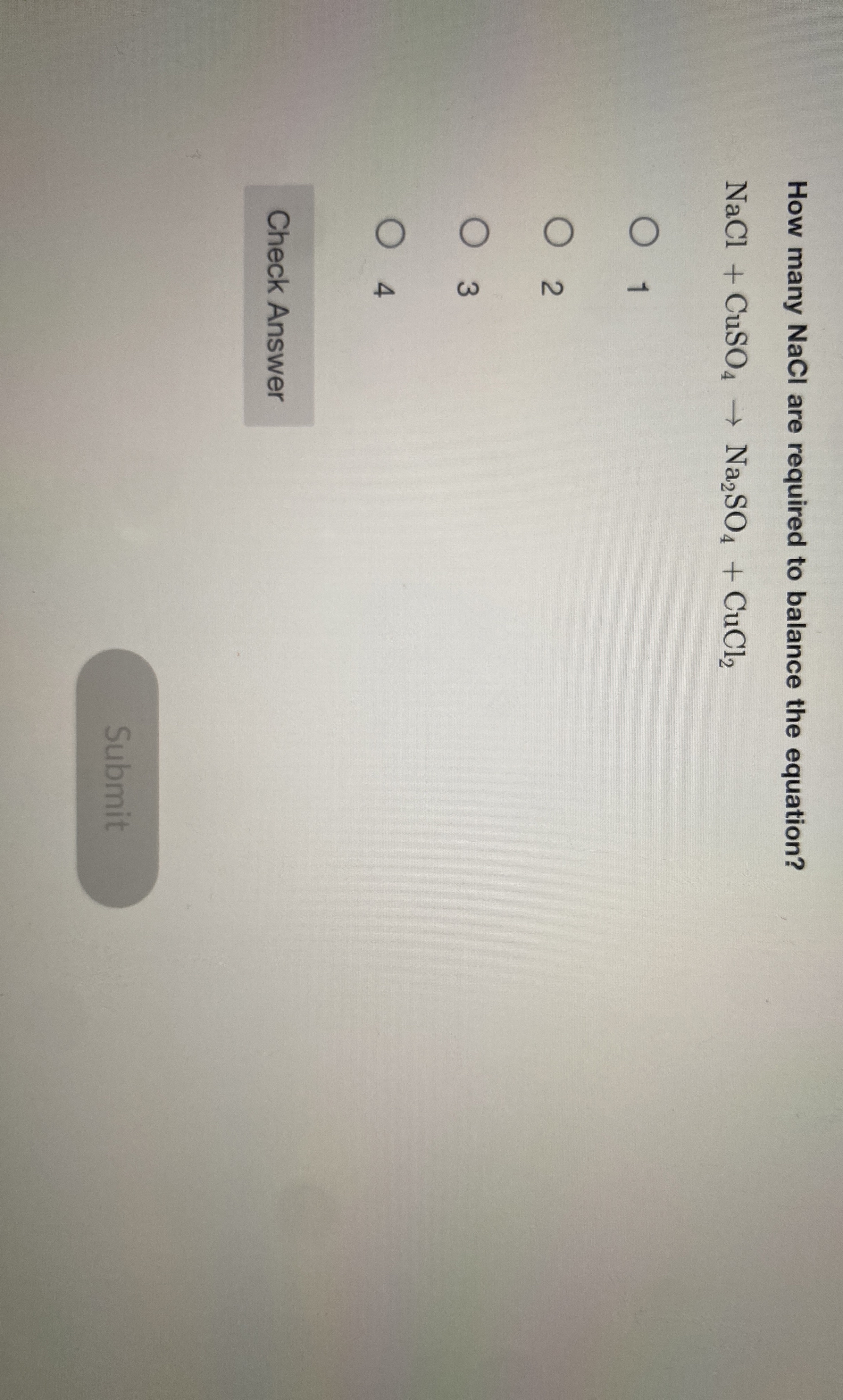 How many NaCl are required to balance the | Chegg.com