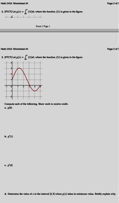 Solved 2. [FTC7] Let g(x)=∫0tf(t) At, where the function | Chegg.com