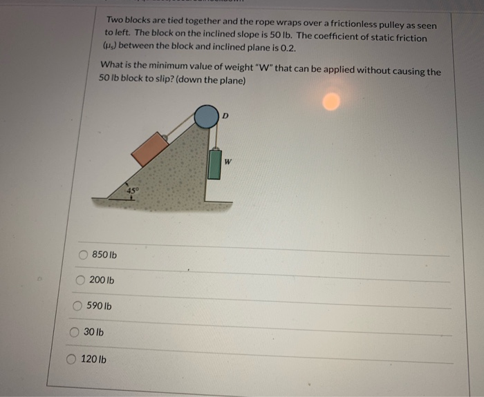 Solved Two blocks are tied together and the rope wraps over | Chegg.com