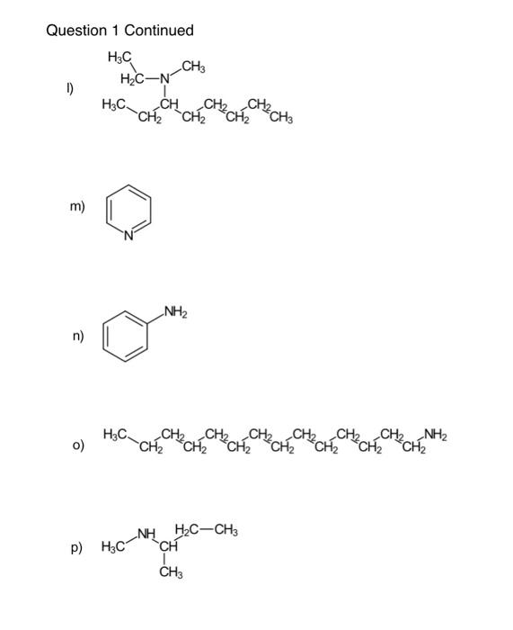 Solved Question 1 Continued H3C CH3 H2C-N 0) Н.С. CH CH CH2 | Chegg.com