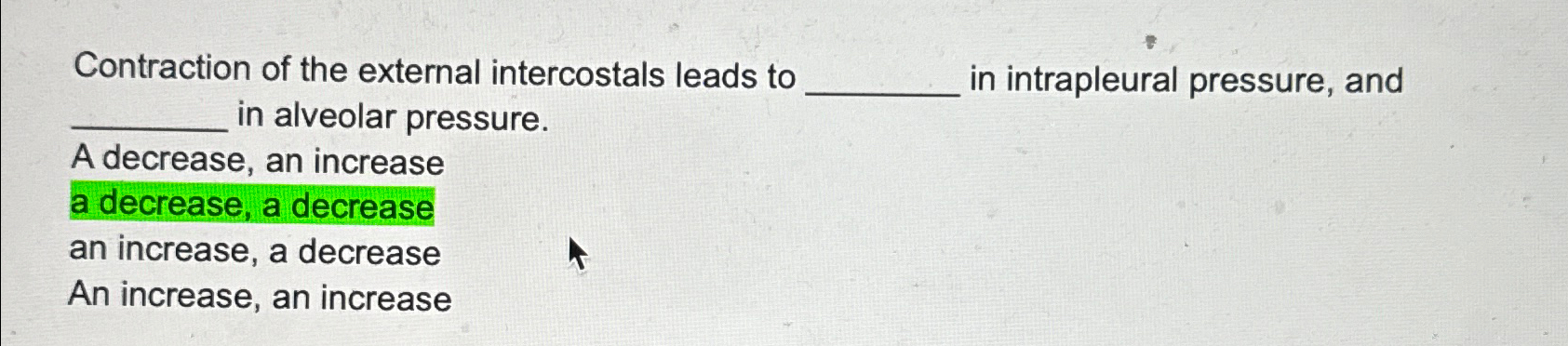 Solved Contraction of the external intercostals leads to in | Chegg.com