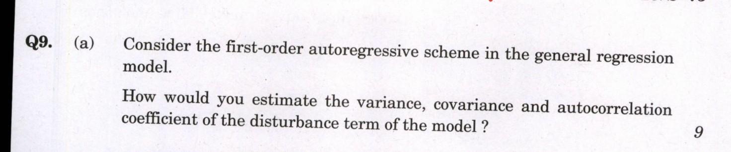 Solved (a) Consider the first-order autoregressive scheme in | Chegg.com