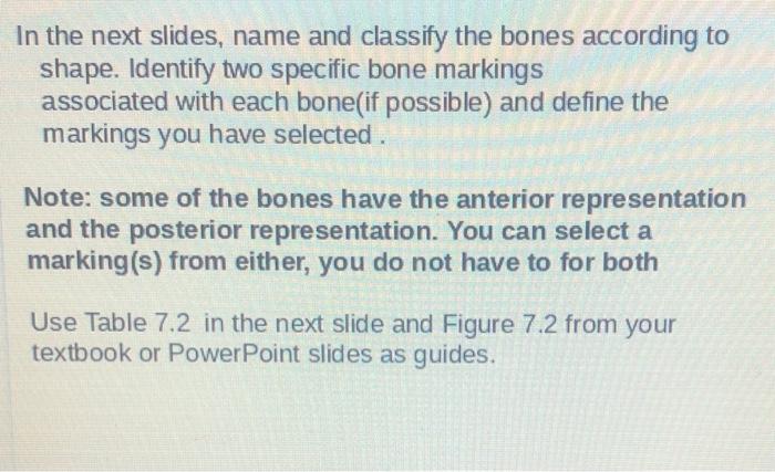Solved In the next slides, name and classify the bones | Chegg.com