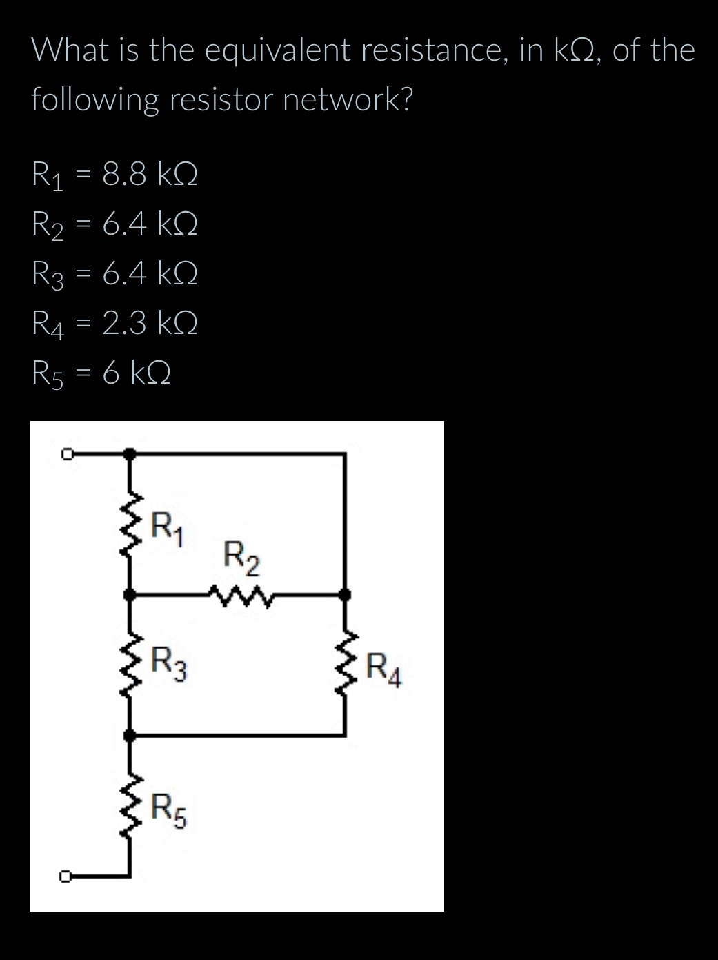 Solved What is the equivalent resistance, in kΩ, ﻿of | Chegg.com