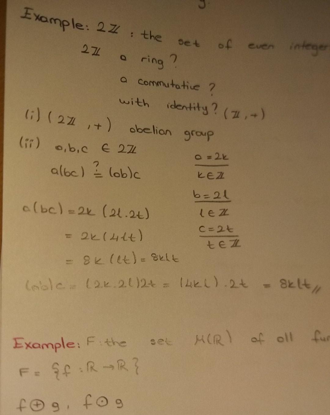 Solved 5 Example: 27: the 27 set 2 of even integer ring a | Chegg.com
