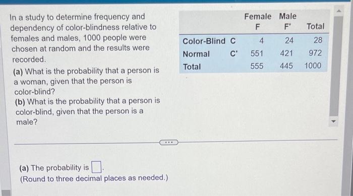 Solved In a study to determine frequency and dependency of | Chegg.com