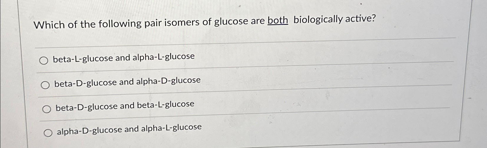 Solved Which of the following pair isomers of glucose are | Chegg.com