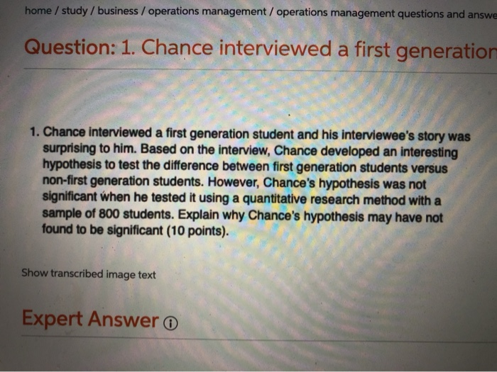 Solved home / study / business / operations management / | Chegg.com