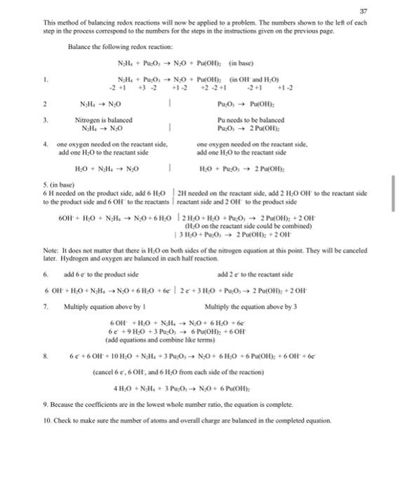 BALANCING REDOX REACTIONS USING THE HALF-REACTION | Chegg.com