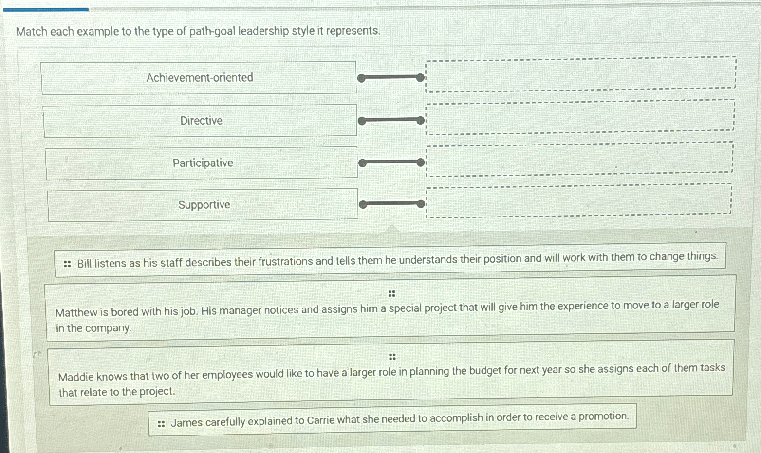 Solved Match each example to the type of path-goal | Chegg.com