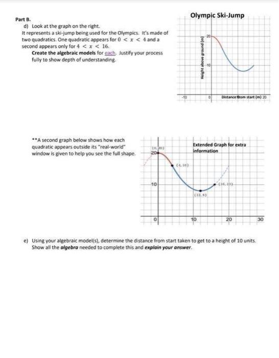 Solved Olympic Ski-Jump Part B. d) Look at the graph on the | Chegg.com