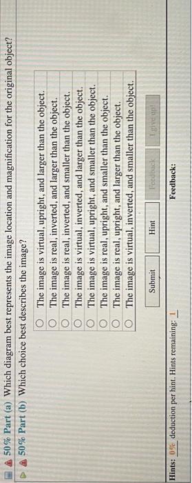 Solved (5\\%) Problem 13: An object is placed in front of a | Chegg.com