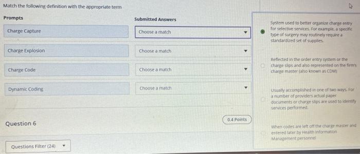 Solved Match the followine rfefinition with the | Chegg.com