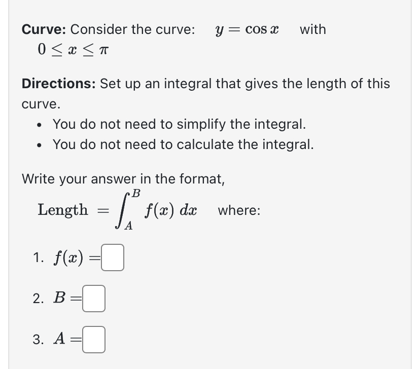 Solved Curve: Consider the curve: ,y=cosx, | Chegg.com