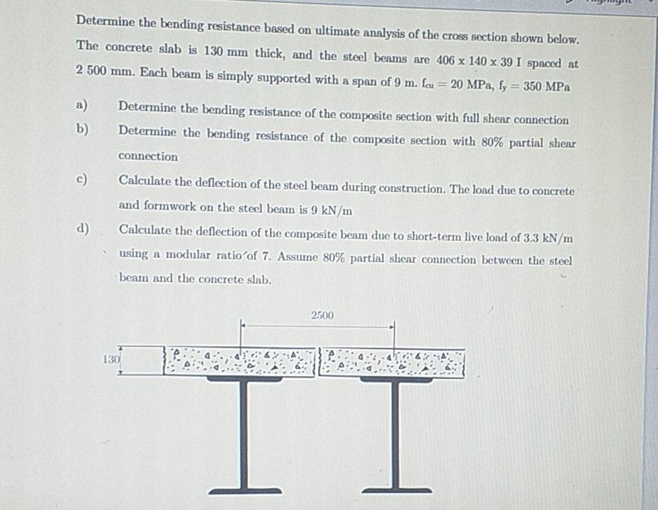 Determine the bending resistance based on ultimate | Chegg.com