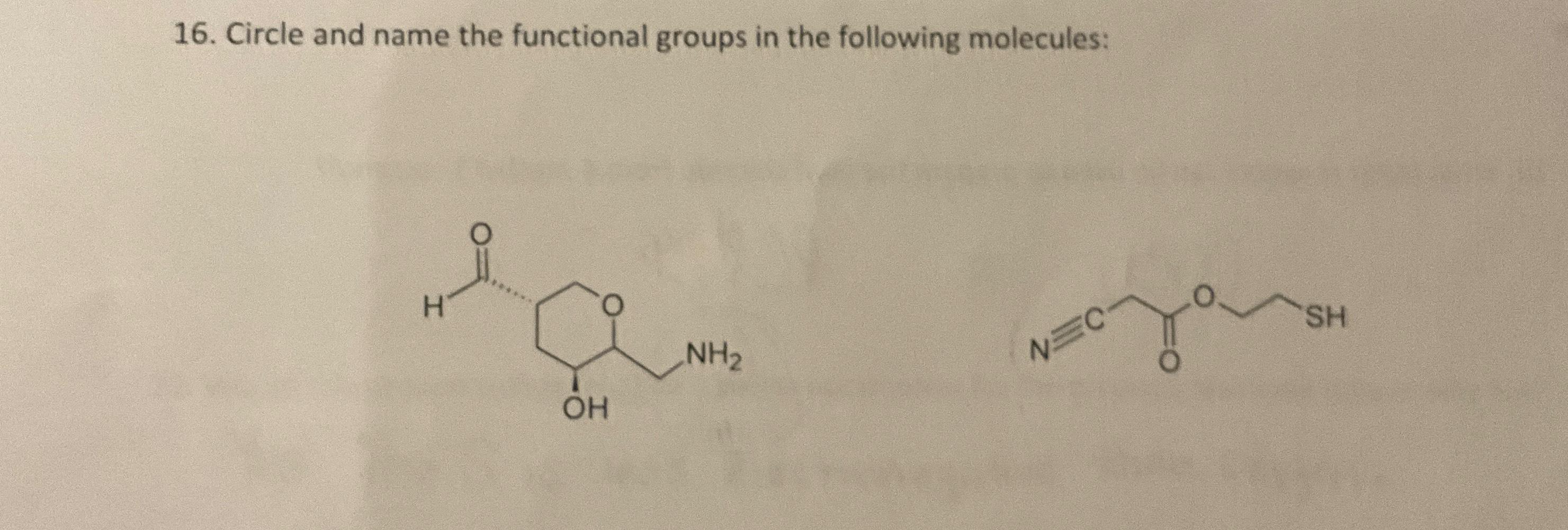 Solved Circle and name the functional groups in the | Chegg.com