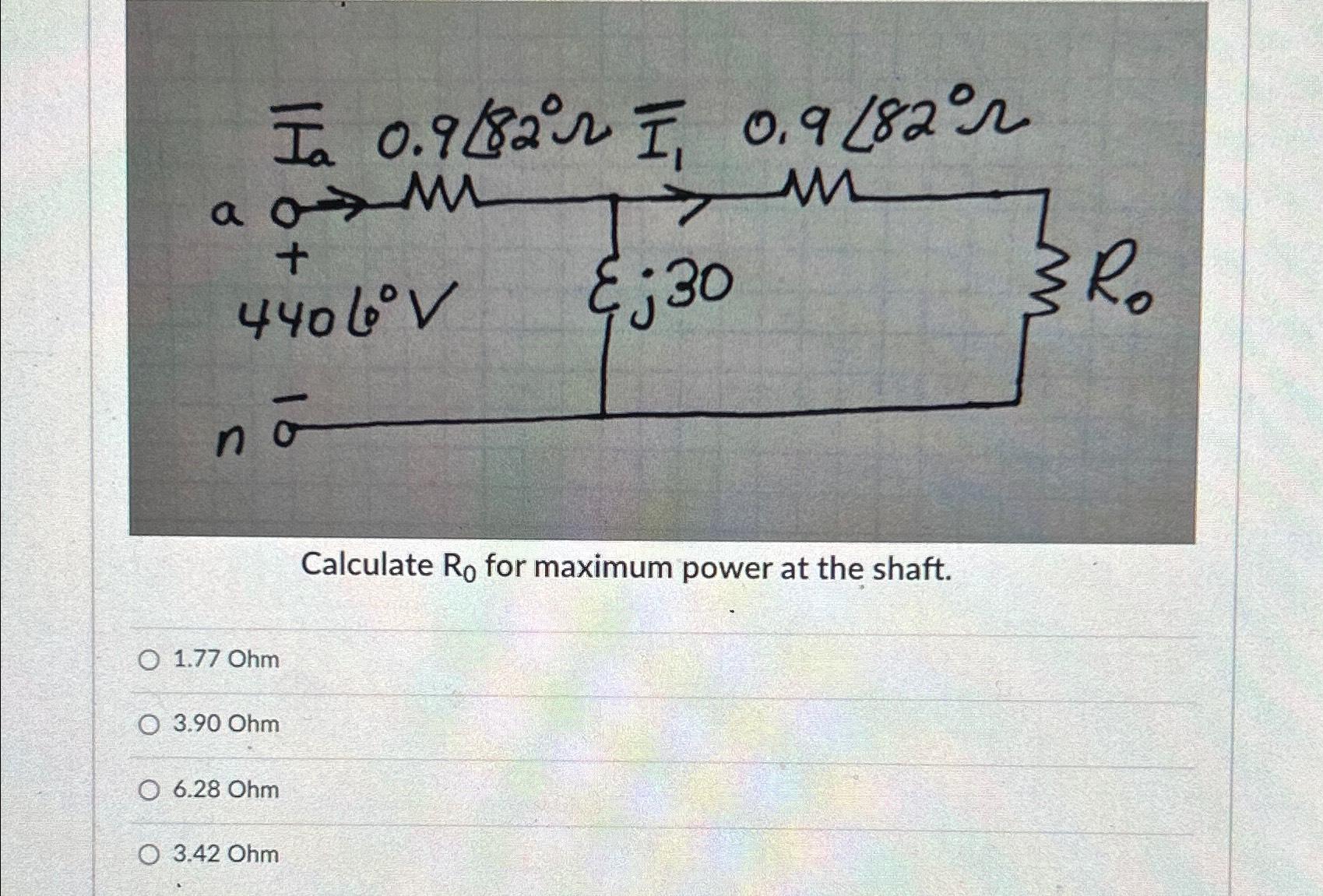 Solved Calculate R0 ﻿for maximum power at the | Chegg.com