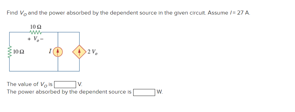 Solved From the given circuit, find I, the power dissipated | Chegg.com