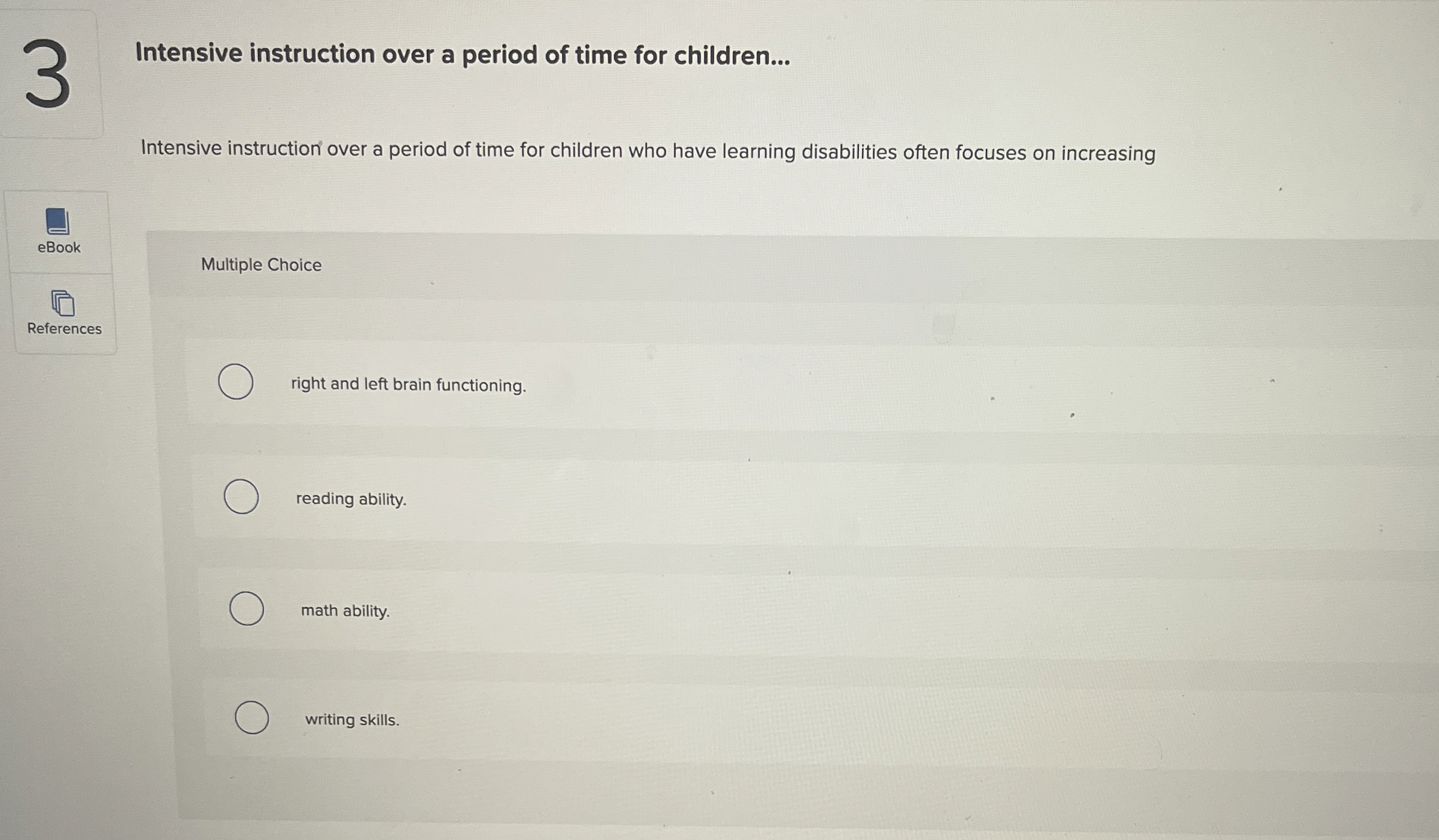 Solved 3Intensive instruction over a period of time for | Chegg.com