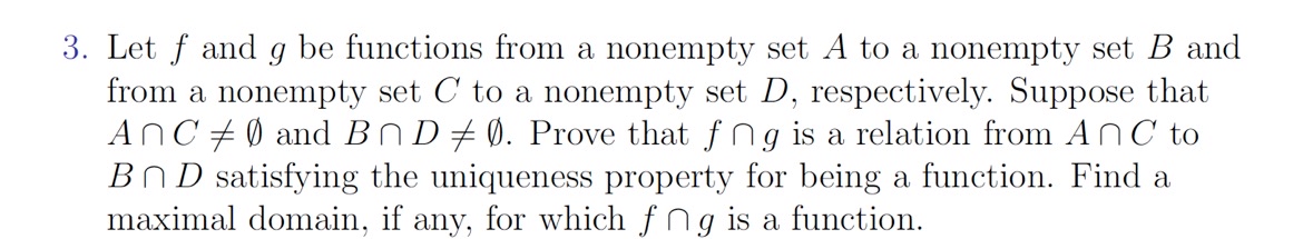 Solved Let f ﻿and g ﻿be functions from a nonempty set A ﻿to | Chegg.com
