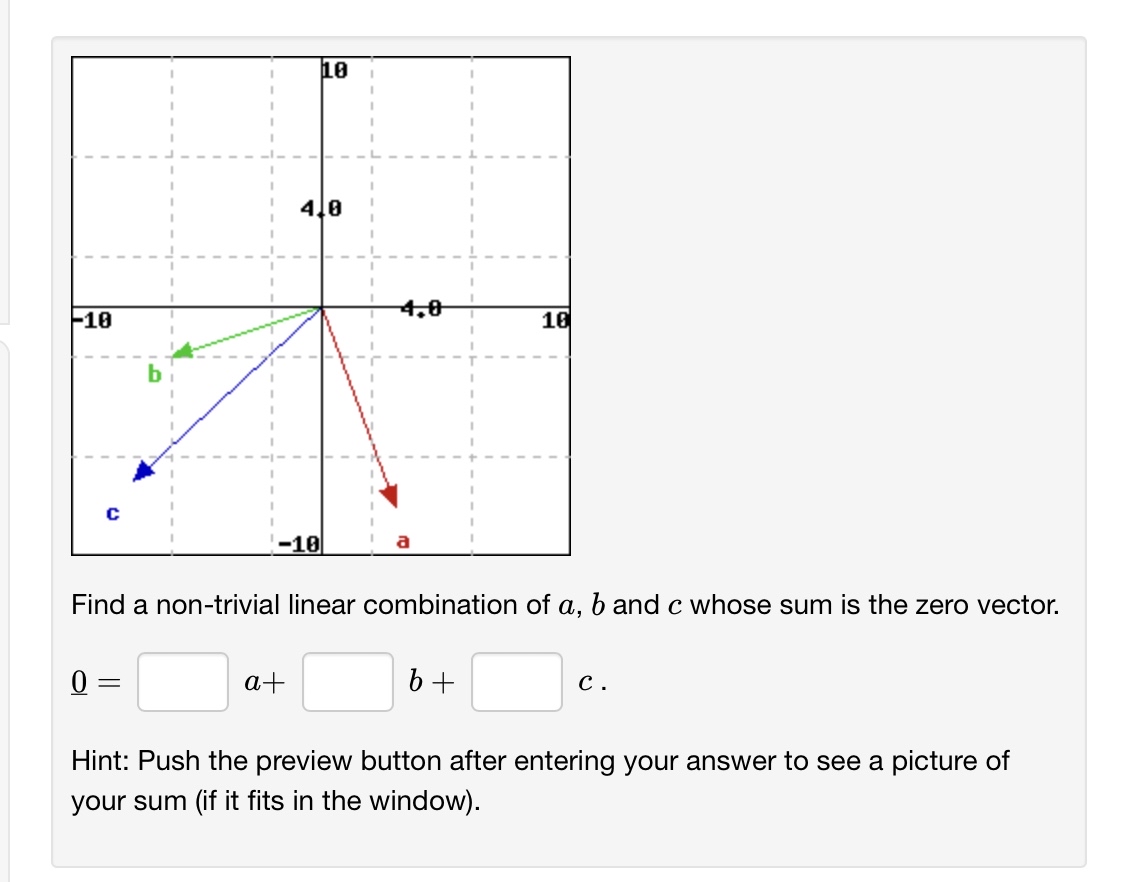 Find A Non Trivial Linear Combination Of A B ﻿and C