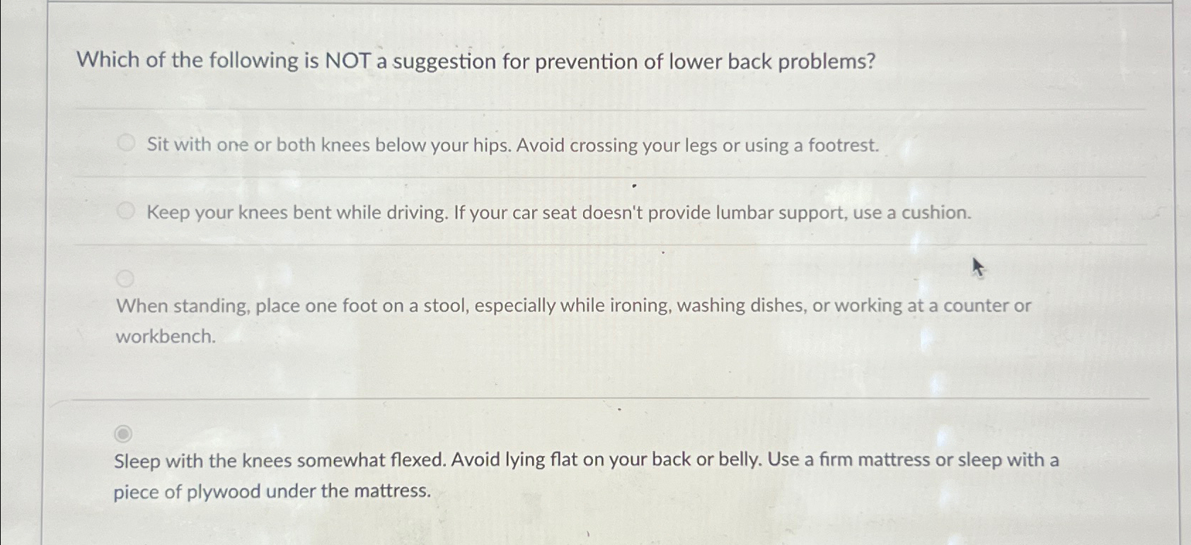 Solved Which of the following is NOT a suggestion for | Chegg.com
