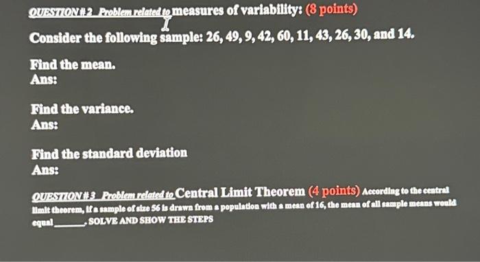 Solved Quayroxin Problennefted omeasures of variability: (8 | Chegg.com Solved Quayroxin Problennefted omeasures of variability: (8 | Chegg.com
