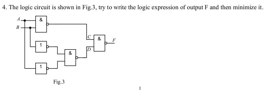 Solved 4. The logic circuit is shown in Fig.3, try to write | Chegg.com