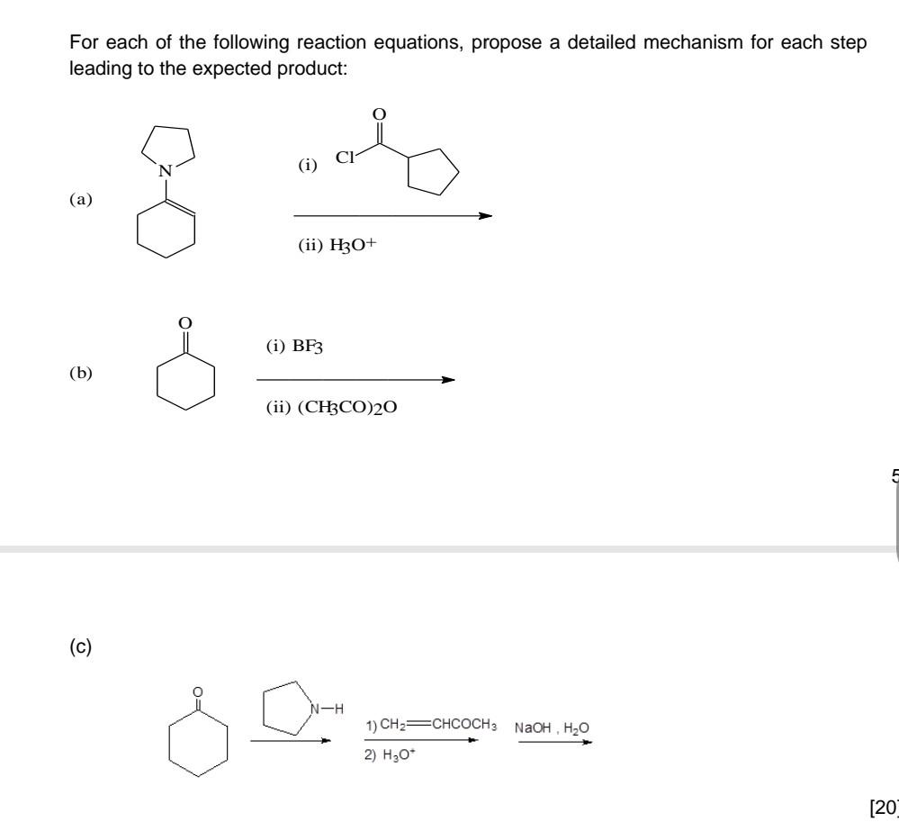 Solved For each of the following reaction equations, propose | Chegg.com