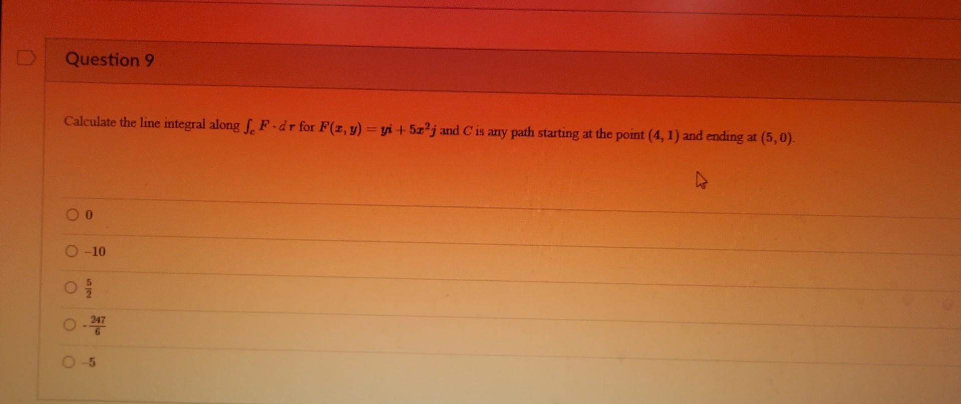 Solved Calculate The Line Integral Along ∫cf⋅dr For