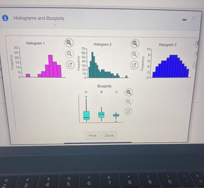 Solved Three histograms and three boxplots are given below. | Chegg.com
