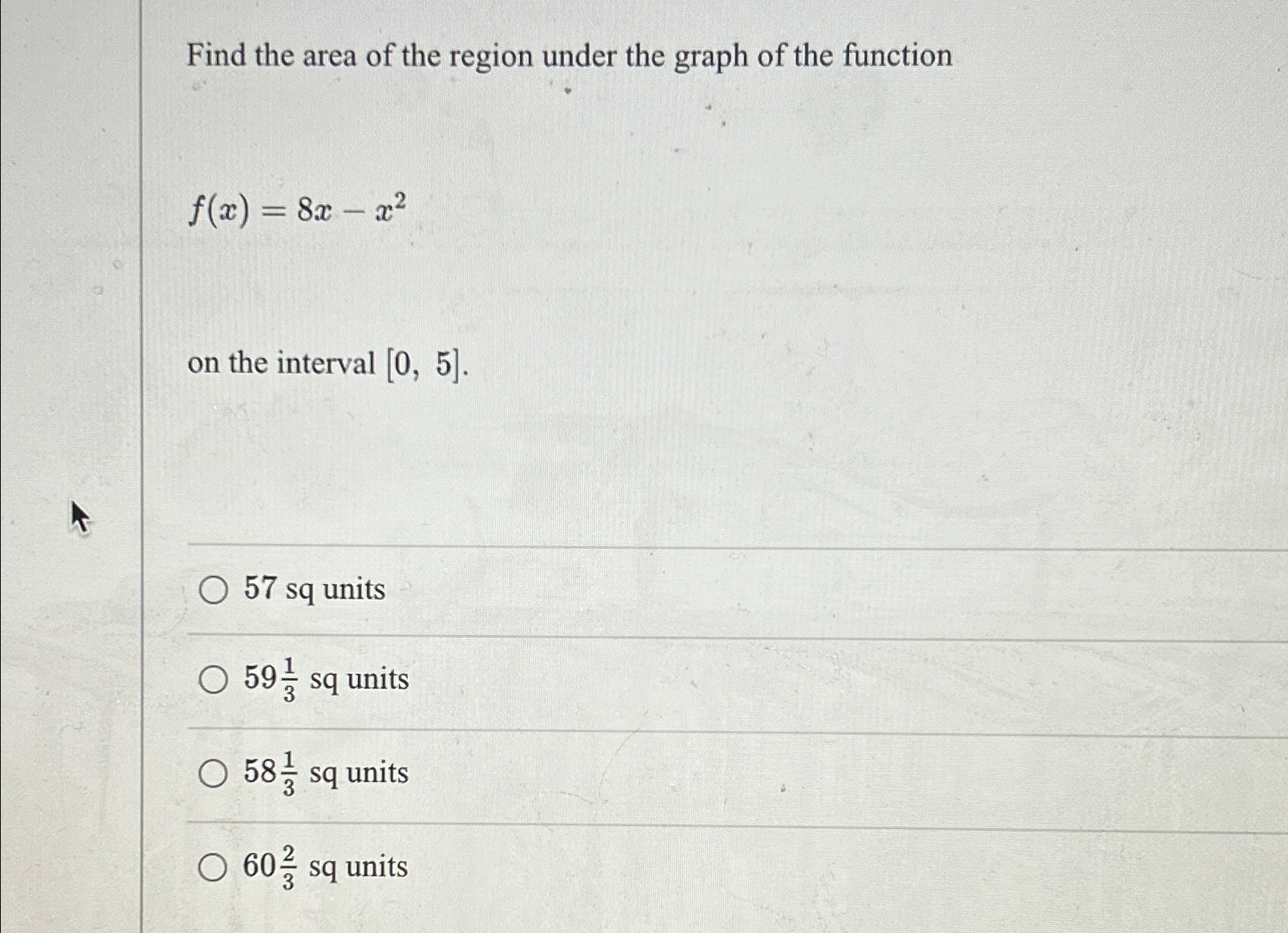 Solved Find the area of the region under the graph of the | Chegg.com