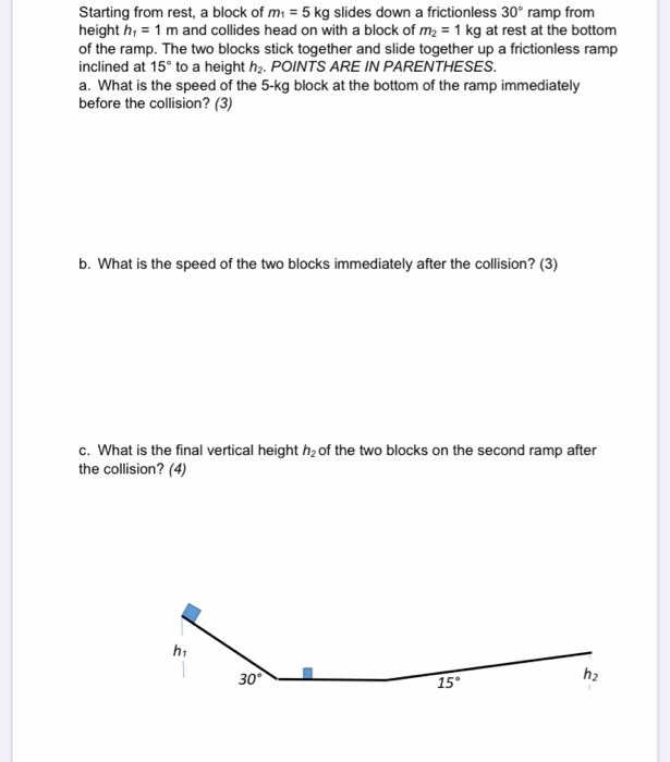Solved Starting from rest, a block of m = 5 kg slides down a | Chegg.com