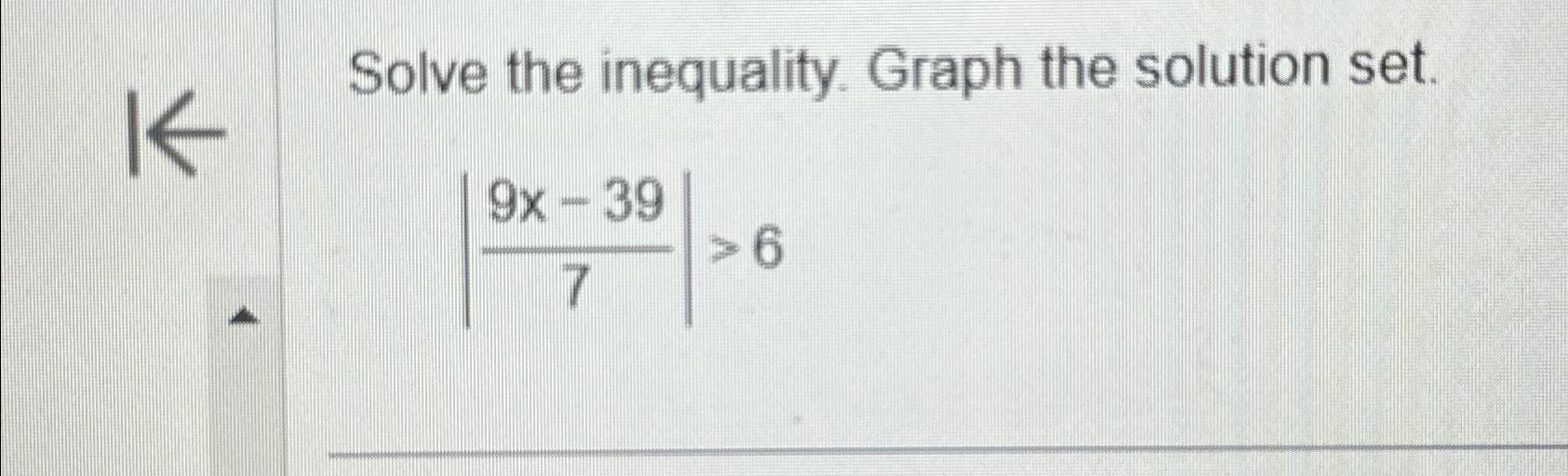 Solved Solve the inequality. Graph the solution | Chegg.com