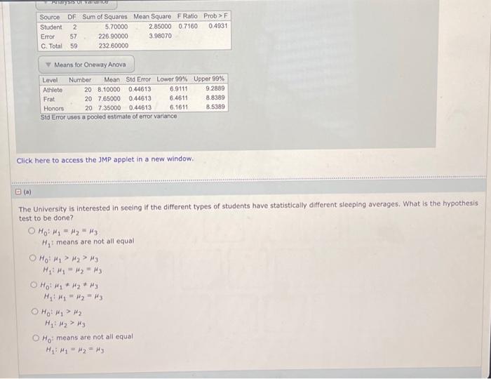 Solved Click here to access the JMP applet in a new window. | Chegg.com