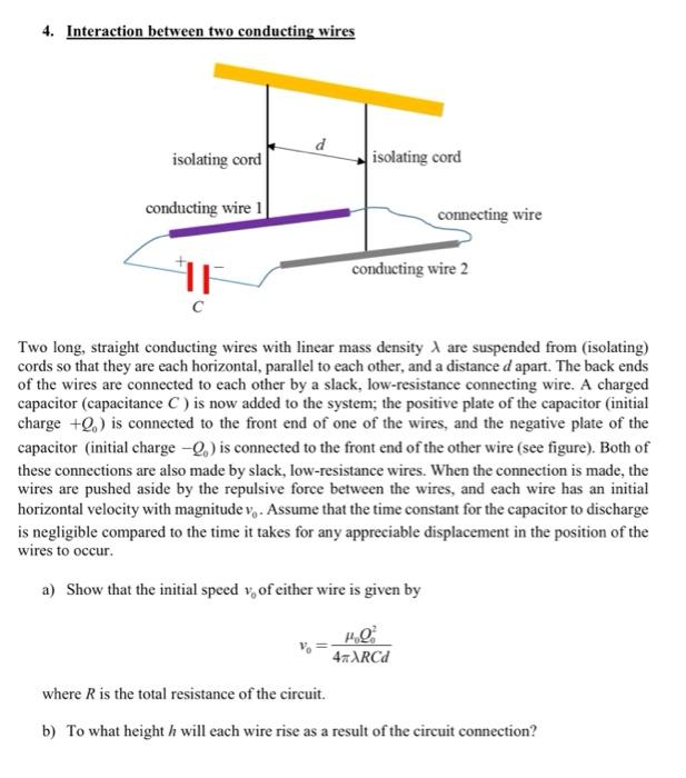Solved 4. Interaction between two conducting wires d | Chegg.com