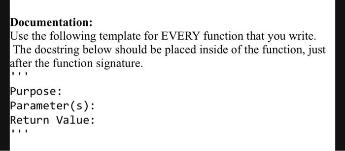 Solved Documentation: Use the following template for EVERY | Chegg.com