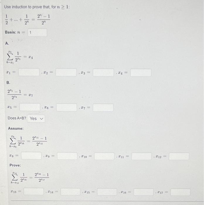 Solved Use induction to prove that, for n≥1 : | Chegg.com