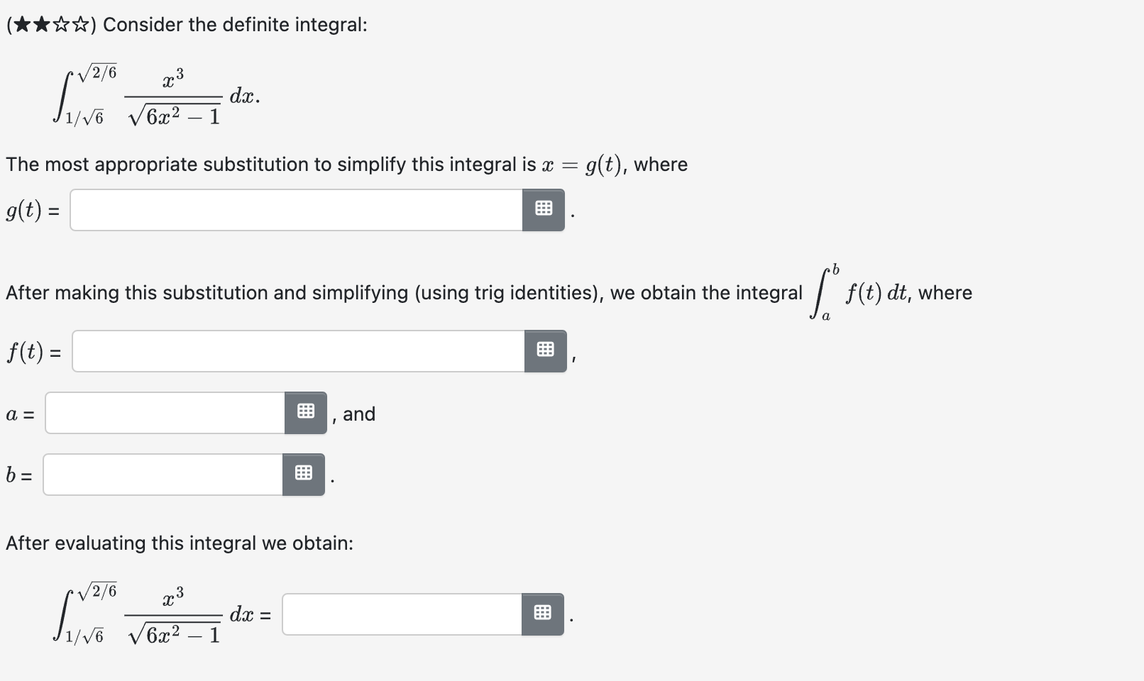 Solved (******ϖϖ) ﻿Consider the definite | Chegg.com