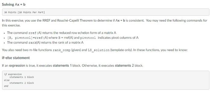 Solved In this exercise, you use the RREF and Rouche-Capelli | Chegg.com