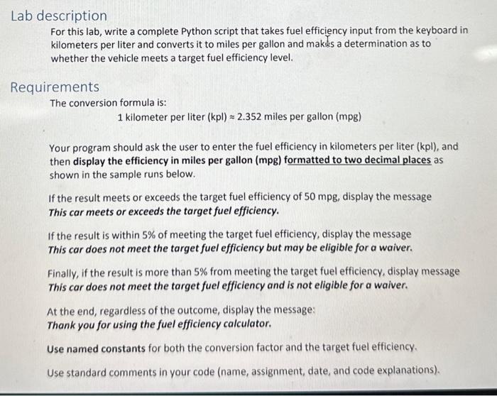 Solved Lab Description For This Lab Write A Complete Python 6417