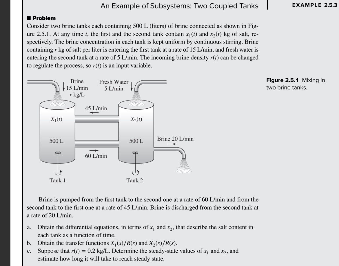 Solved An Example of Subsystems: Two Coupled TanksEXAMPLE | Chegg.com
