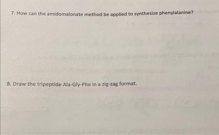 Solved 7. How can the amidomalonate method be applied to | Chegg.com
